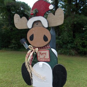 Christmas Moose Mailbox Topper With Solar Light - Etsy