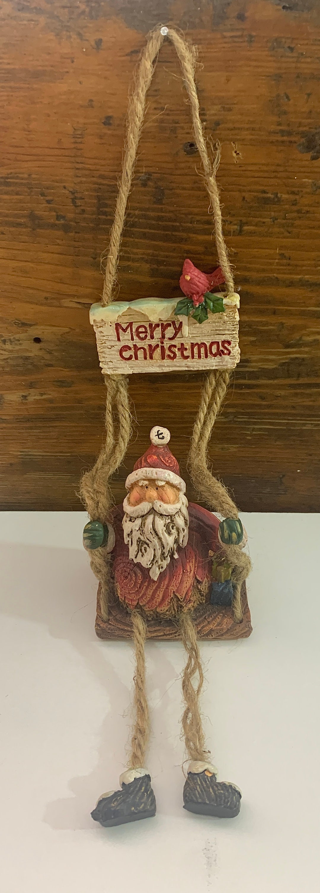 Vintage Santa on Swing Ornament - Etsy