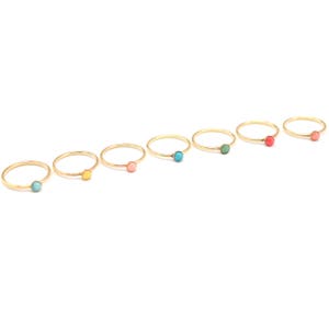 Birthstone Stacking Ring Personalized Dainty Ring - Etsy