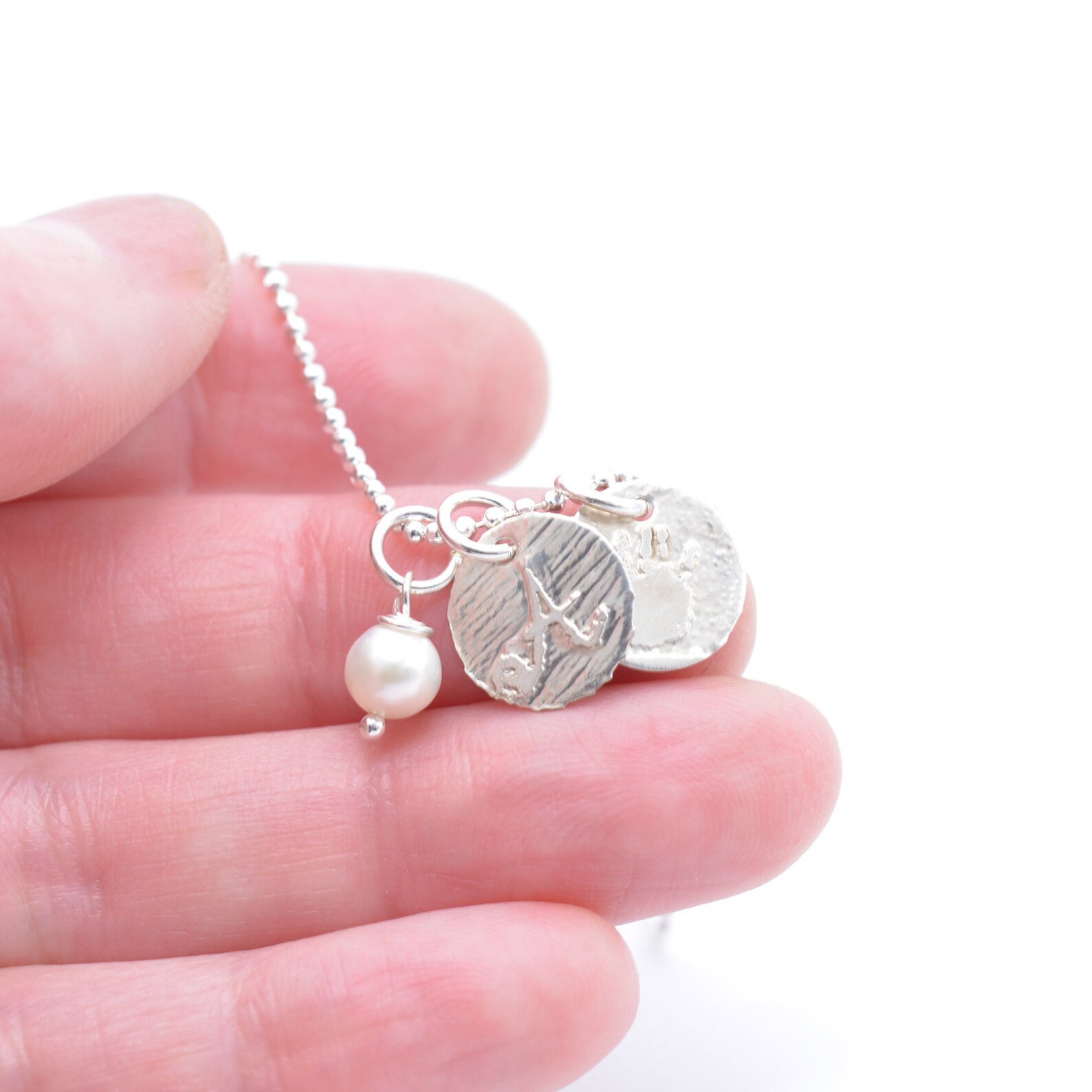 Baby Handprint Necklace Embossed Using Your Child's Actual - Etsy