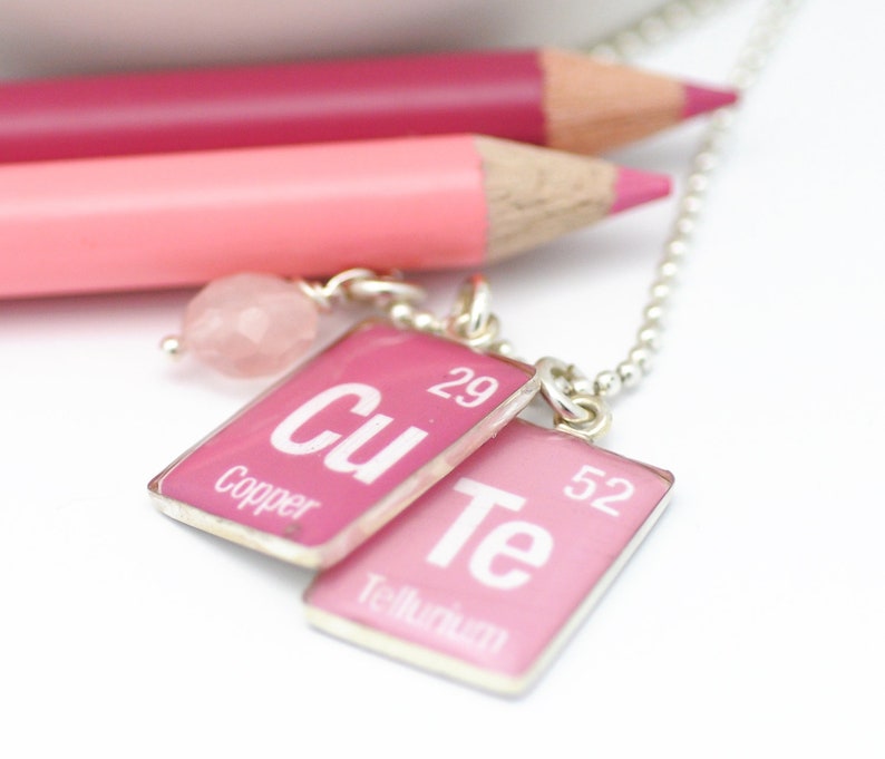 Periodic Table Necklace Element Charms Science Jewelry | Etsy