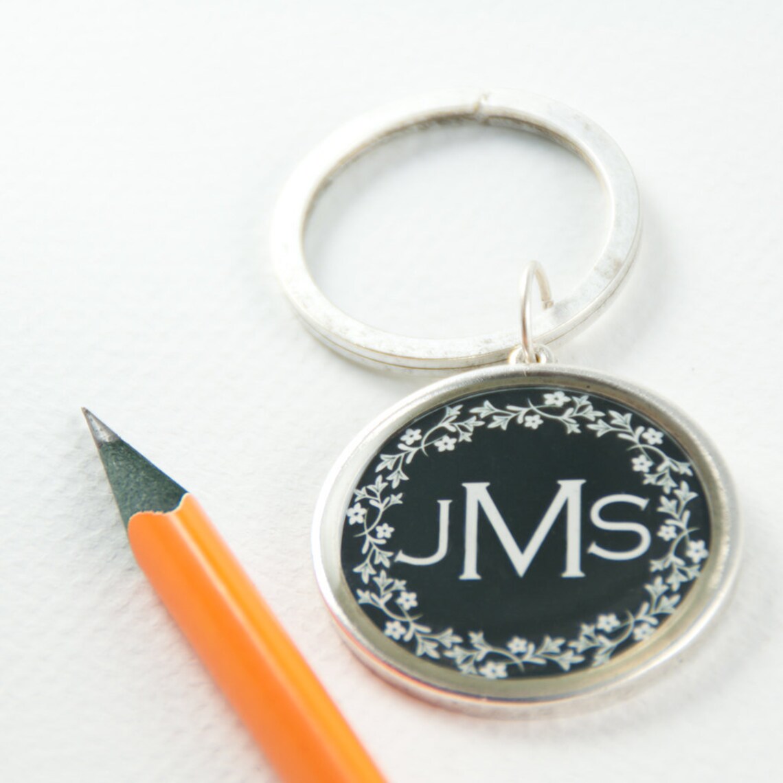 Personalized Keychain Custom Name Keychain Antiqued Silver - Etsy