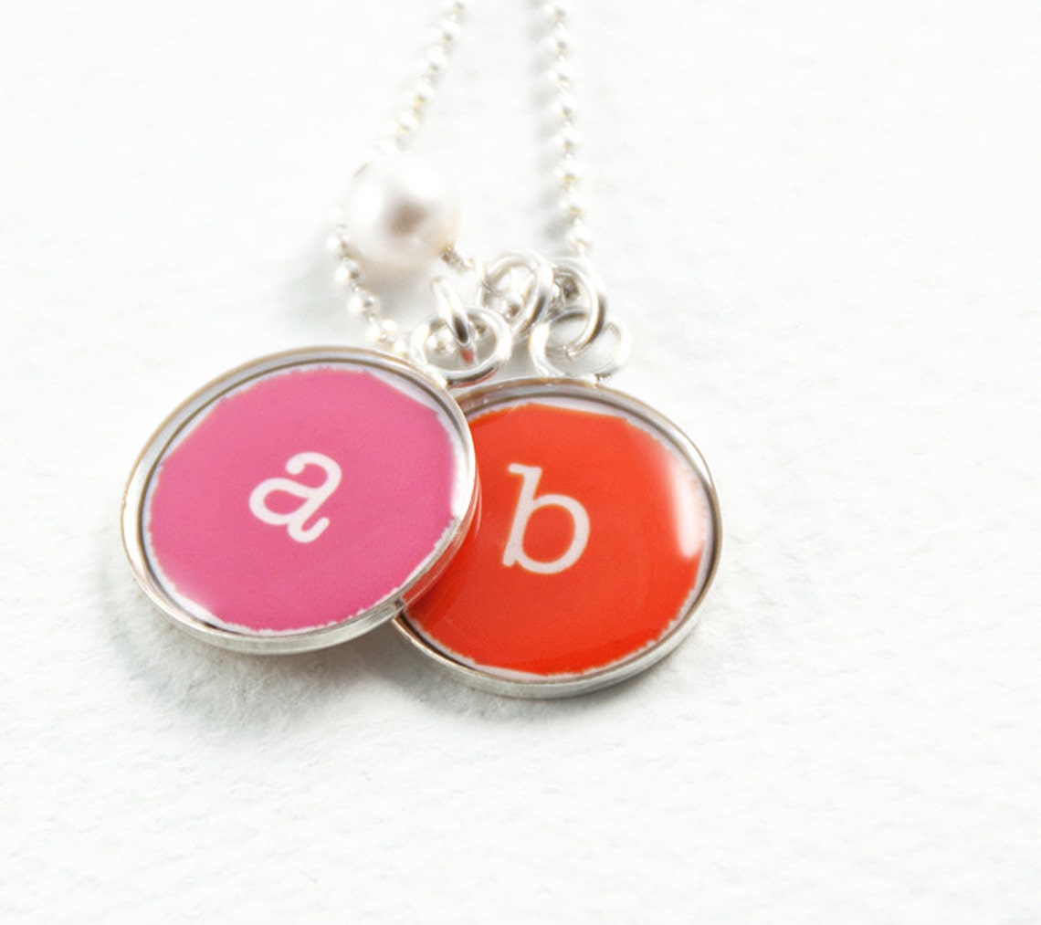 Initial Necklace | Personalized Initial & Colors Pendants | Sterling ...