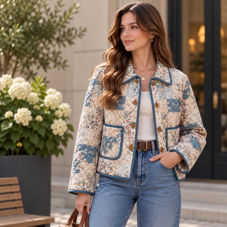 Quilted Jacket Sewing Pattern PDF | Junia Button Jacket Pattern ...