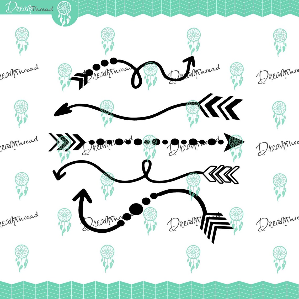 Arrows Dotted Arrows Curvy Arrows Loopy Arrows File SVG | Etsy
