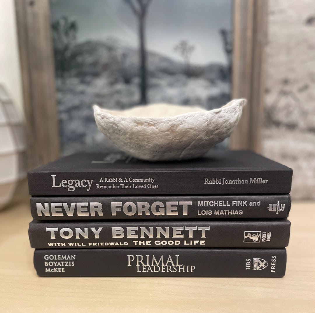 Book Stack Black Decorative Staging Books Bookshelf Decor Bundle of ...