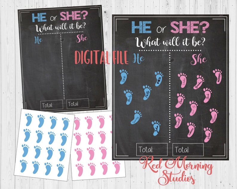 Gender Reveal Guessing Game. PRINTABLE. Mark Your Guess Gender - Etsy