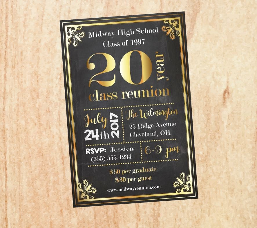 Class Reunion Invitation PRINTABLE class of invite DIGITAL | Etsy