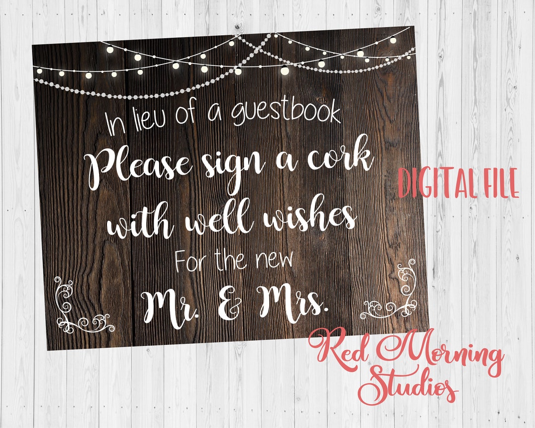 Sign a Cork Wedding Sign. DIGITAL FILE. Cork Guest Book. - Etsy