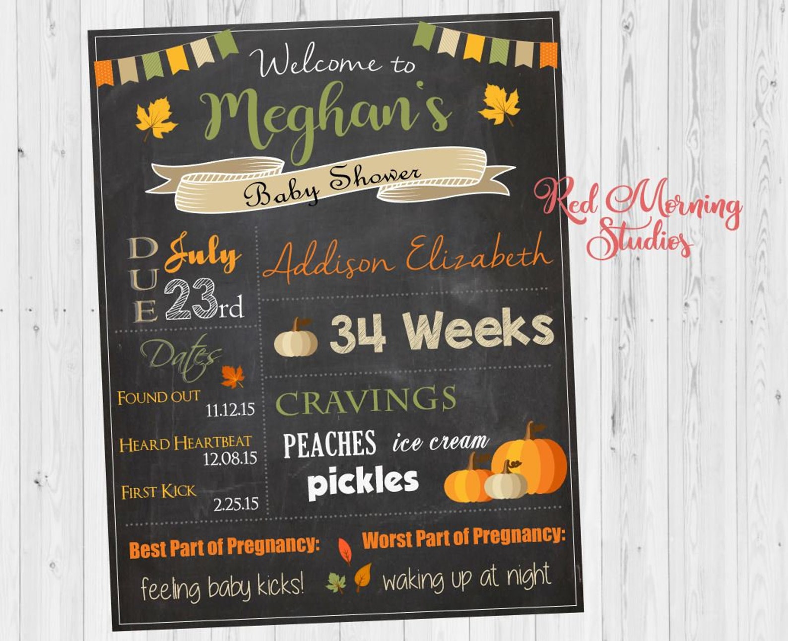 Fall Baby Shower Welcome Sign. DIGITAL FILE. Autumn Baby | Etsy