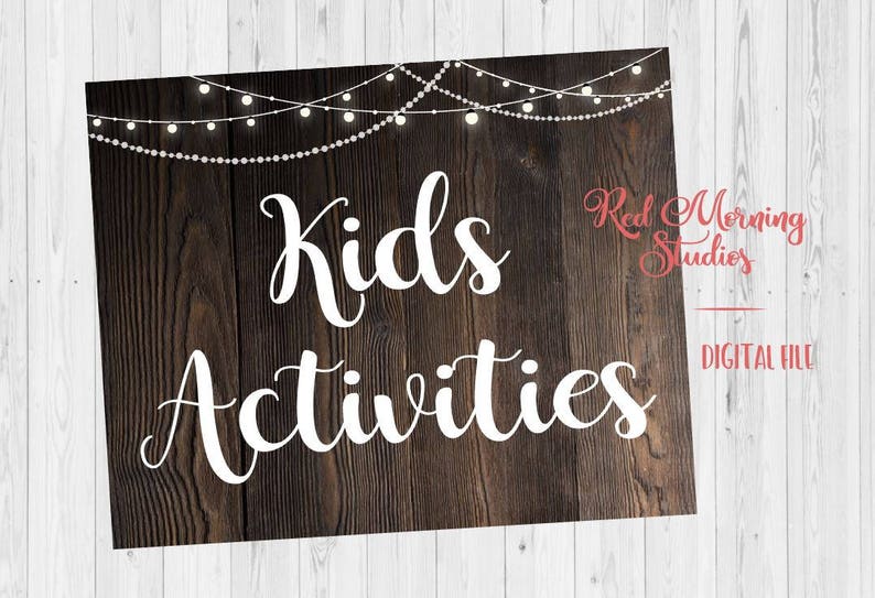 Kids' Activities Sign. PRINTABLE. Children's Table | Etsy