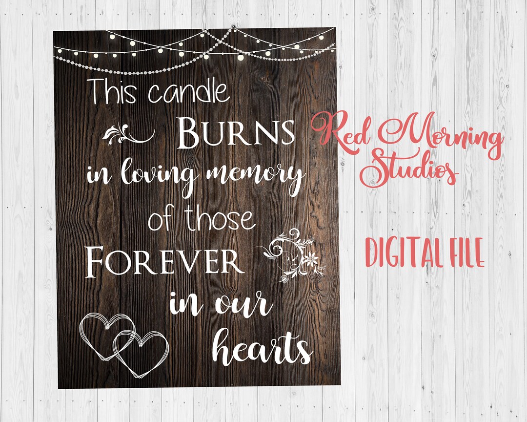 Memory Candle Sign. DIGITAL FILE. in Loving Memory Wedding - Etsy