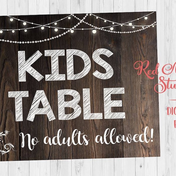 Kids Table Sign - Etsy