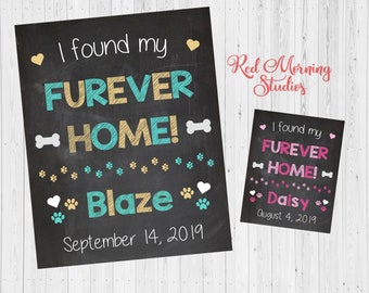 Dog Adoption Announcement Sign. DIGITAL FILE. Pet Adoption | Etsy