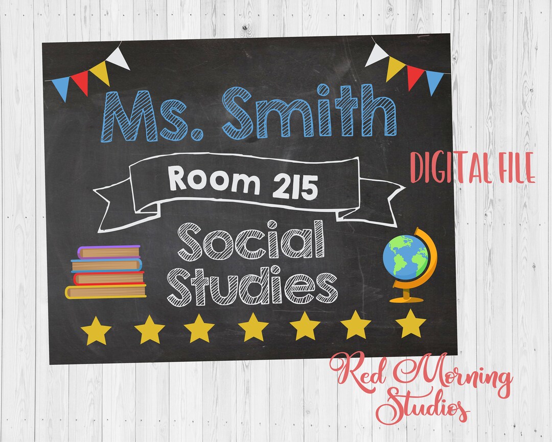 Social Studies Teacher Door Sign. PRINTABLE. History Teacher - Etsy