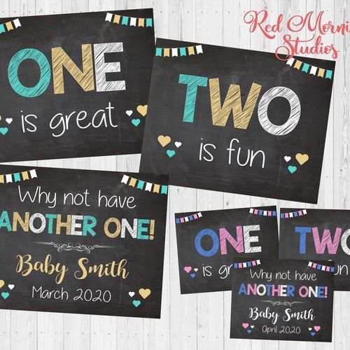 3rd Pregnancy Announcement Pregnancy Chalkboard Baby Reveal - Etsy