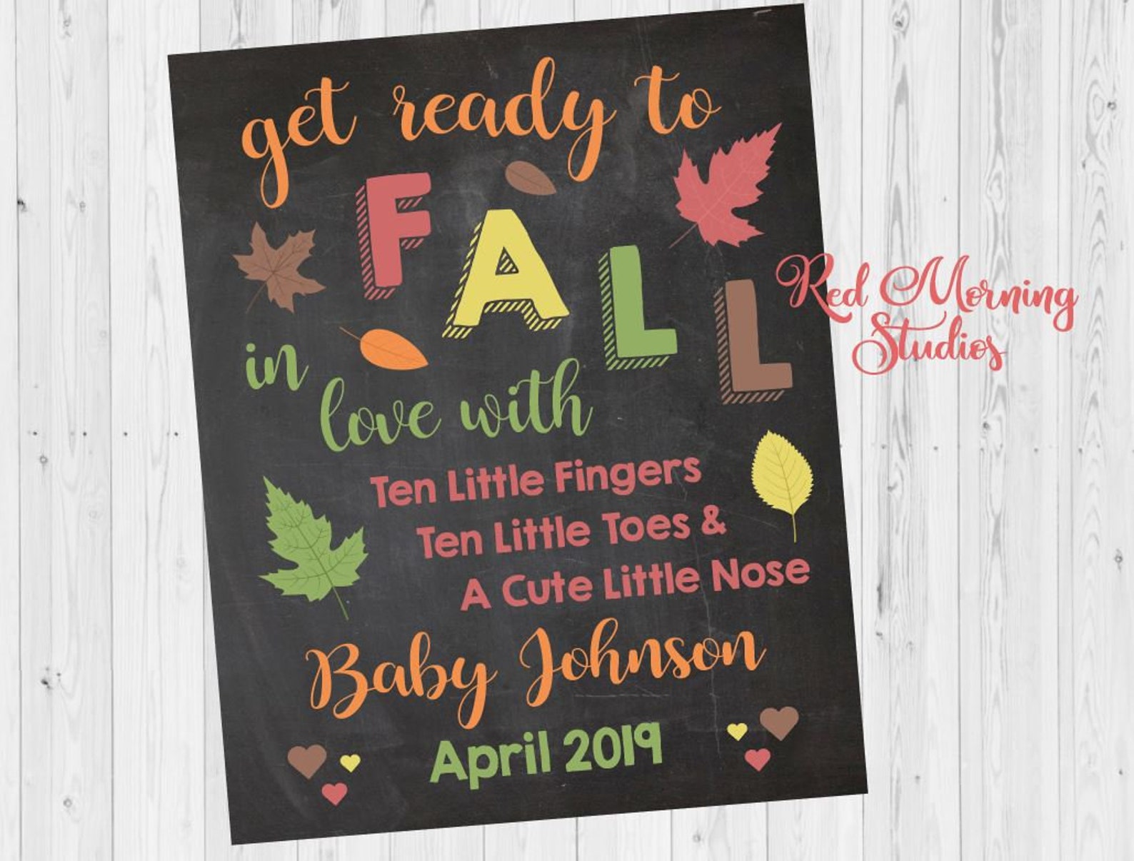 Fall Pregnancy Announcement Sign. DIGITAL FILE. Autumn - Etsy