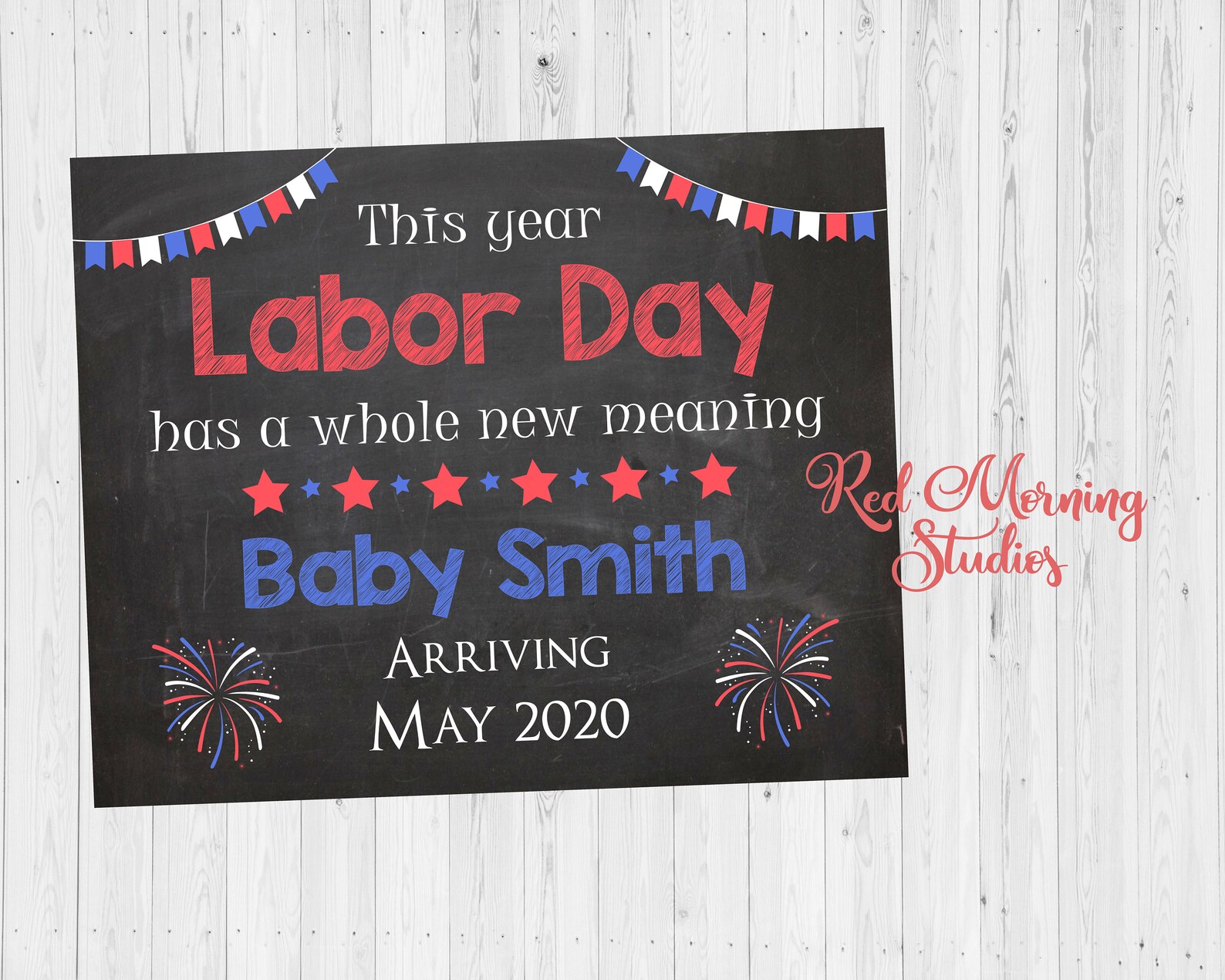 Labor Day Pregnancy Announcement Sign. DIGITAL FILE. Labor Day - Etsy