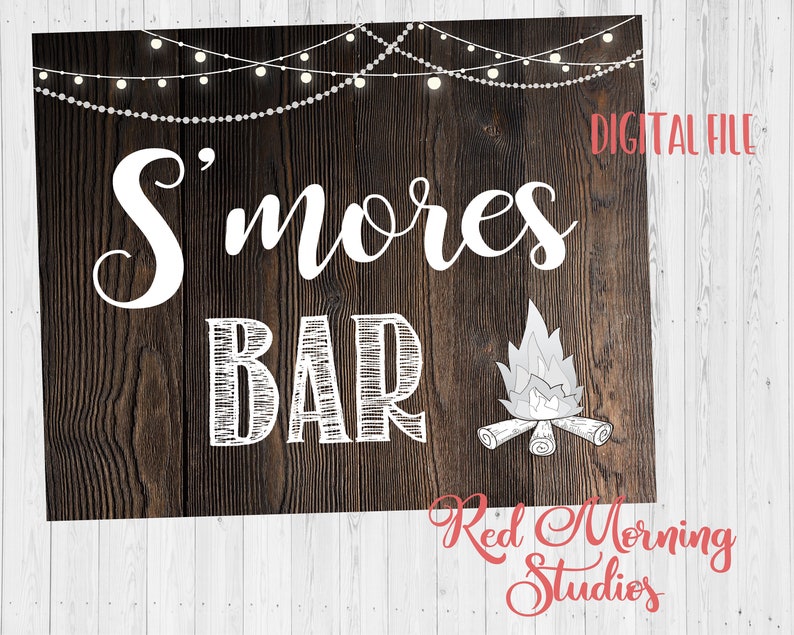 S'mores Sign. PRINTABLE . Bonfire Party. Wedding Smores | Etsy