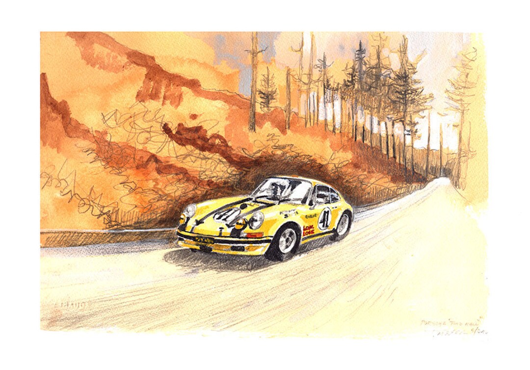 Porsche Print, 'toad Hall', Fine Art Print, Automobile Art- Vintage ...