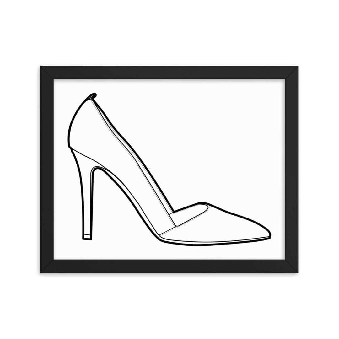 Classic Heel Pump, Framed Poster - Etsy