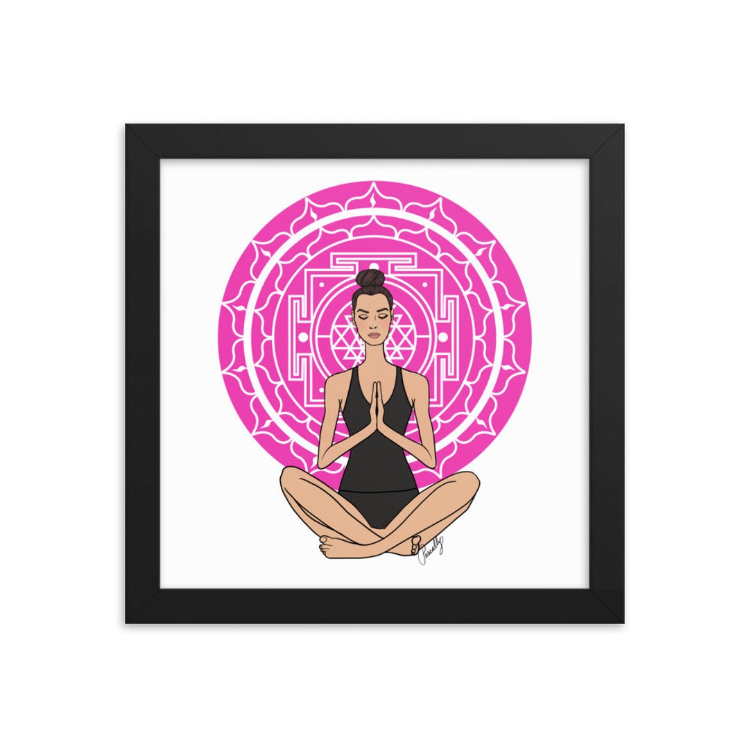 Pink Meditation Sri Yantra Framed Poster - Etsy