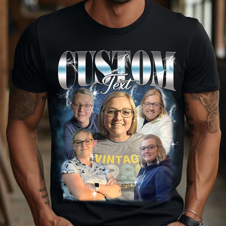 Custom Bootleg Rap Tee, Custom Photo Vintage Graphic 90s Tshirt, Custom ...