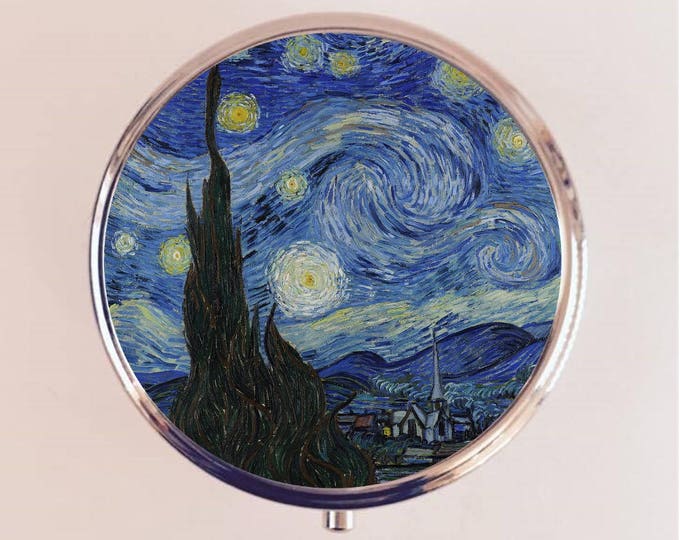 7 Day, 7 Section, Pill Case, Starry Night, Pill Box, Pill Container ...