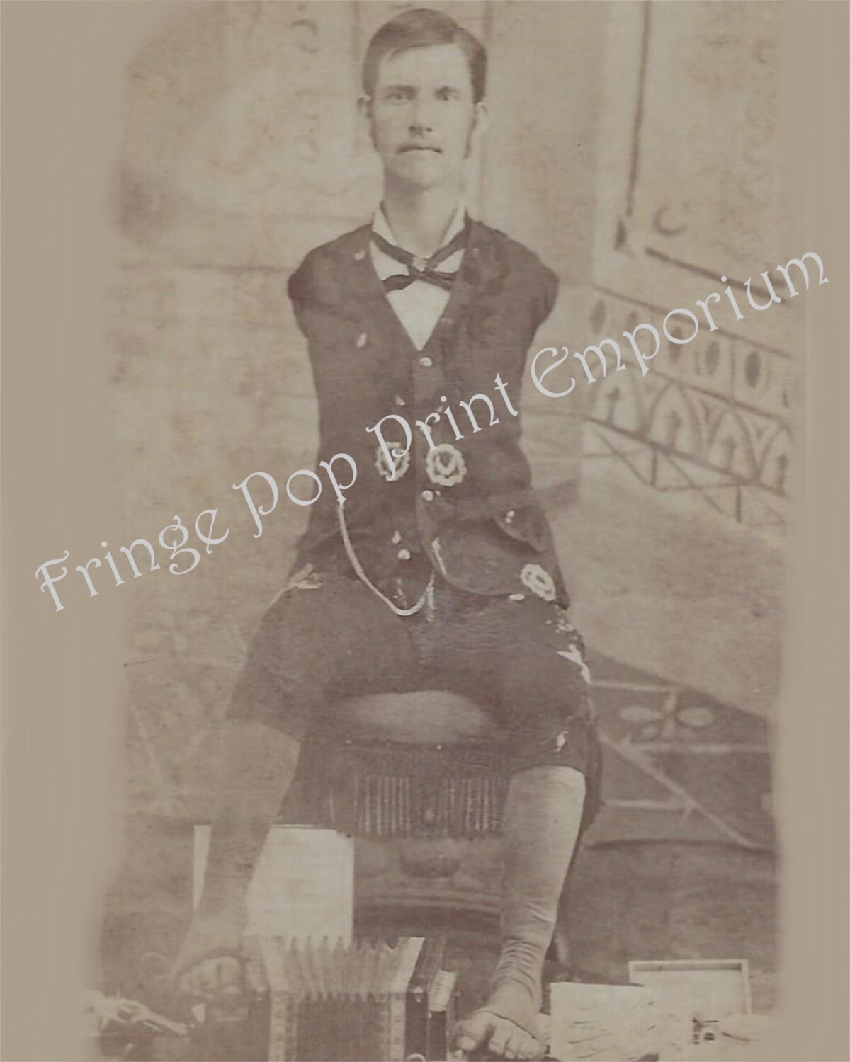 Victorian Sideshow Circus Freak Art Print 8 X 10 Armless Man - Etsy