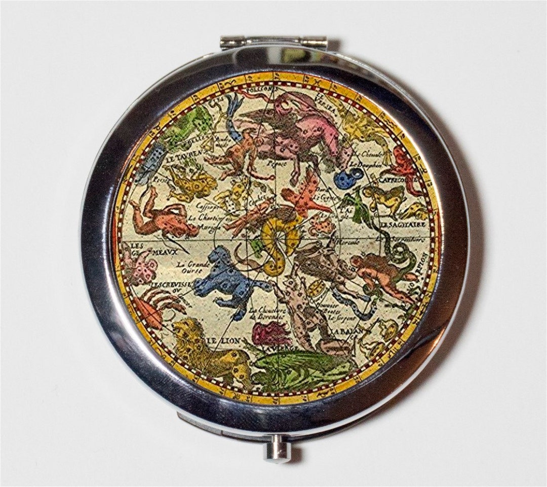 Antique Zodiac Image Compact Mirror - Occult Celestial Astrology - Make ...