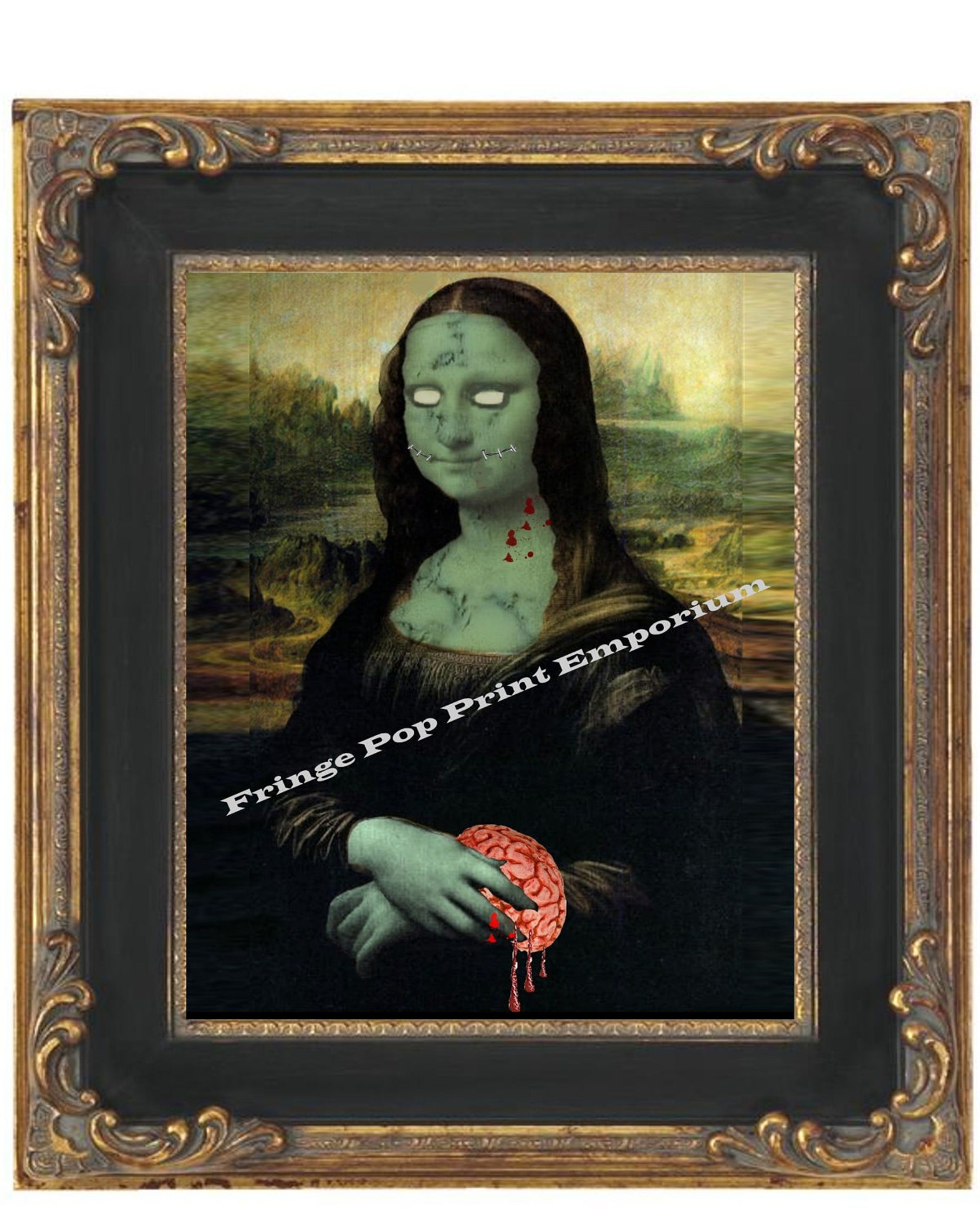 Zombie Mona Lisa Art Print 8 X 10 Leonardo Da Vinci Fine Art Etsy