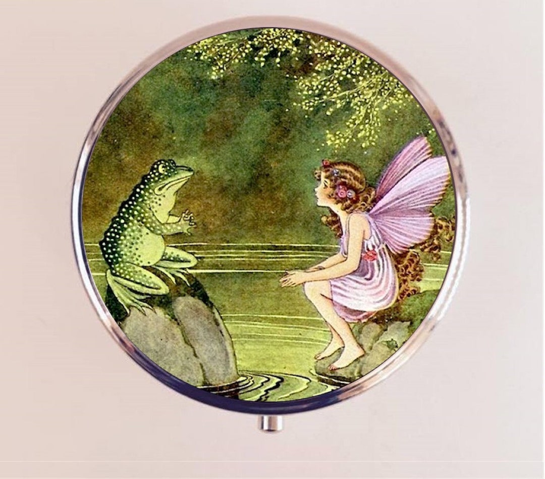 Fairy and Frog Pill Box Case Pillbox Holder Trinket Fairytale Fairy ...