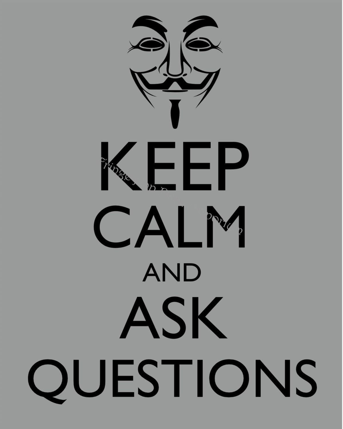 Keep Calm Guy Fawkes Art Print 8 X 10 Keep Calm & Ask - Etsy