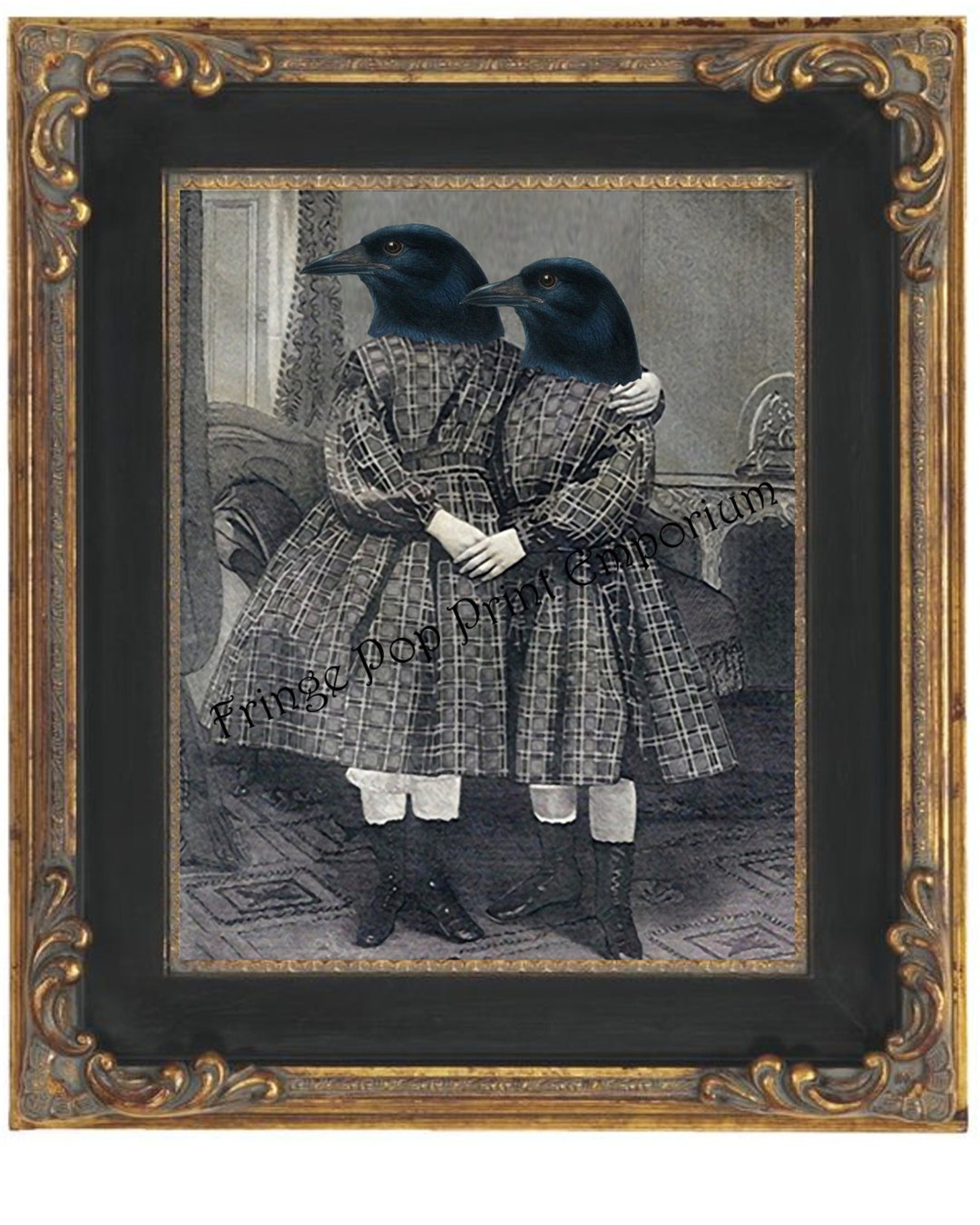Victorian Crow Art Print 8 X 10 - Twin Sisters - Raven Blackbird ...