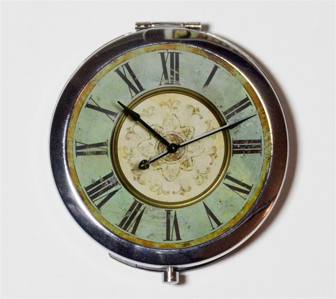 Victorian Clock Compact Mirror - Steampunk Pop Art - Make up Pocket ...