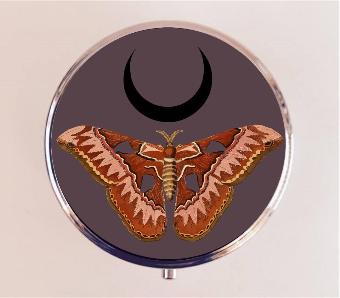Witchy Moth Pill Box Case Pillbox Holder Trinket Witchcraft Luna ...