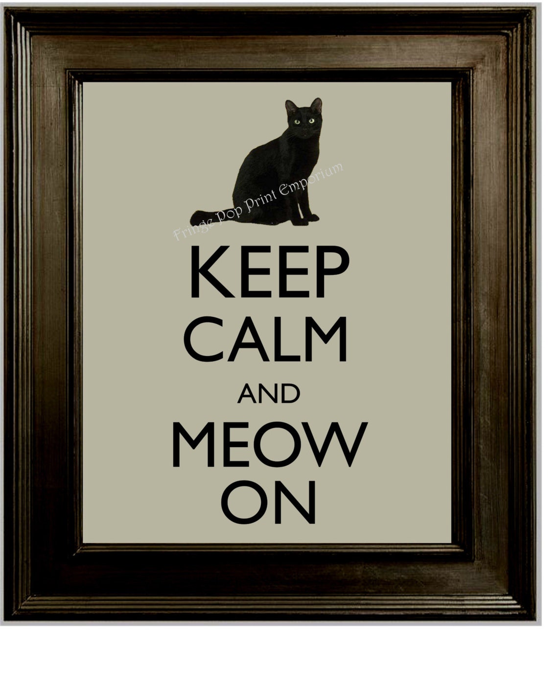 Keep Calm Cat Art Print 8 X 10 Keep Calm and Meow on Black - Etsy