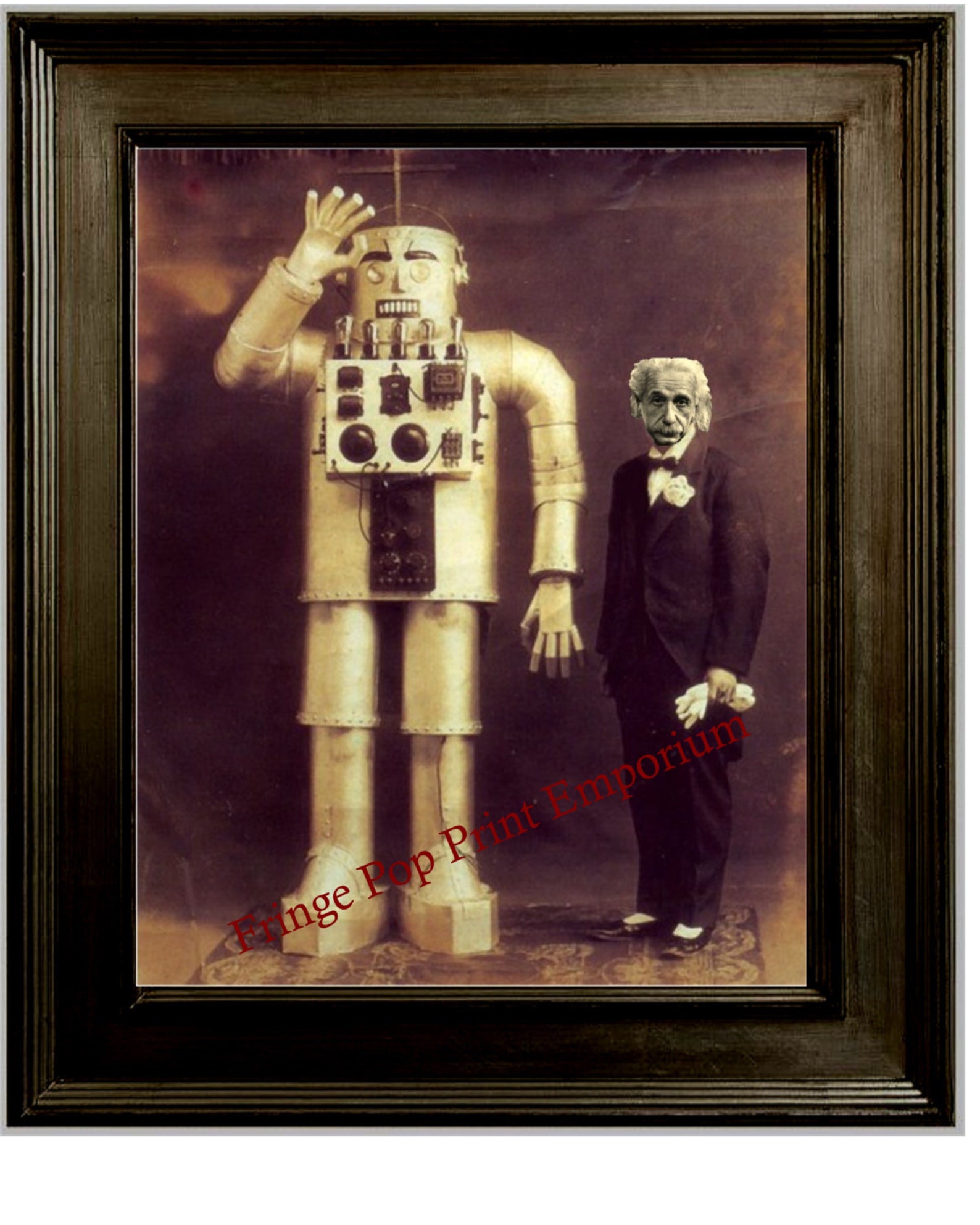 Victorian Albert Einstein Robot Art Print 8 x 10 Cabinet | Etsy