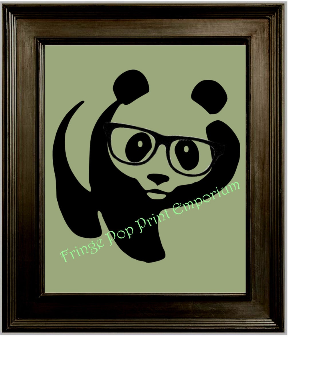 Hipster Panda Print 8 X 10 Bear With Glasses Geek Nerd Humor Kawaii ...