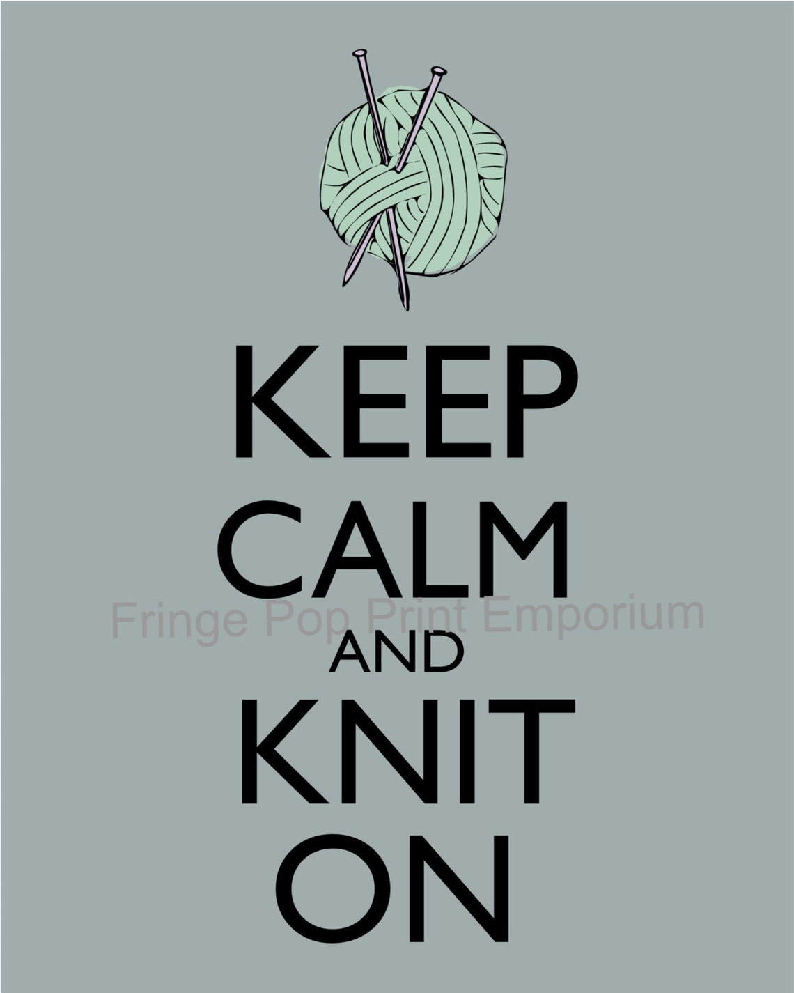 Knitting Keep Calm Art Print 8 X 10 Keep Calm and Knit on | Etsy