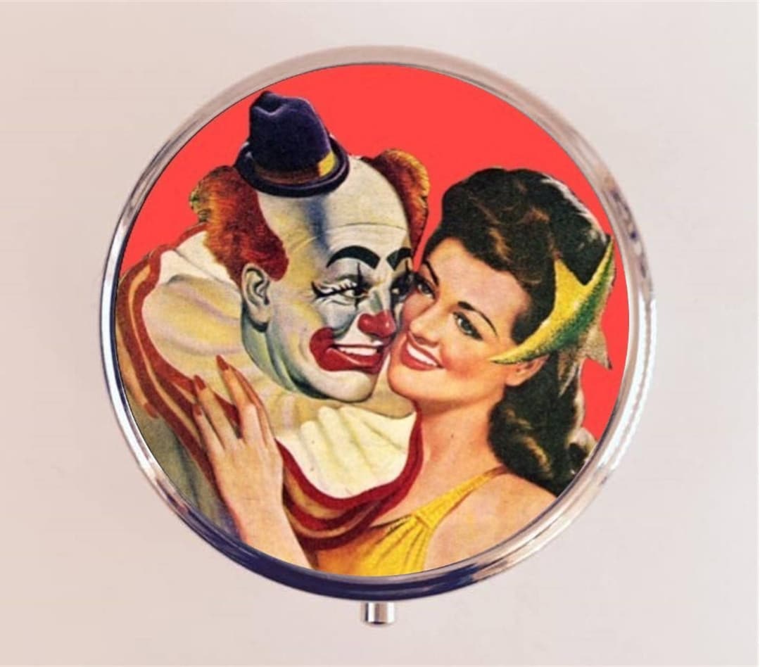Clown Romance Pill Box Case Pillbox Holder Pulp Fiction Retro Kitsch - Etsy