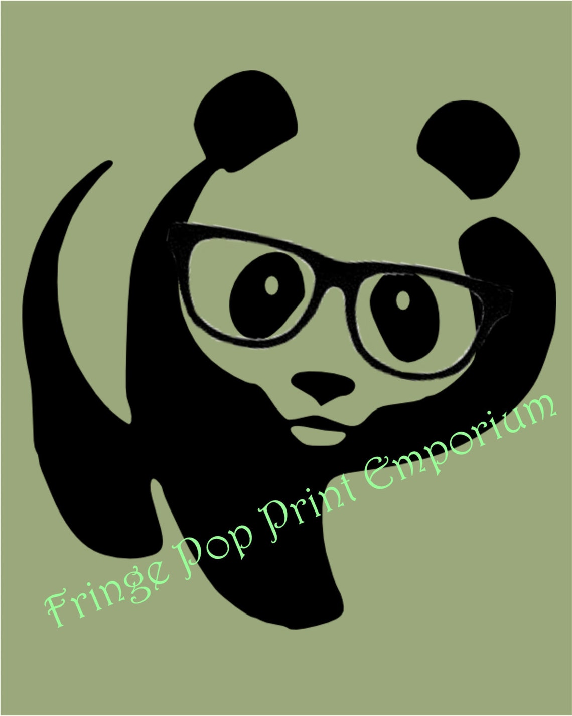 Hipster Panda Print 8 X 10 Bear With Glasses Geek Nerd | Etsy