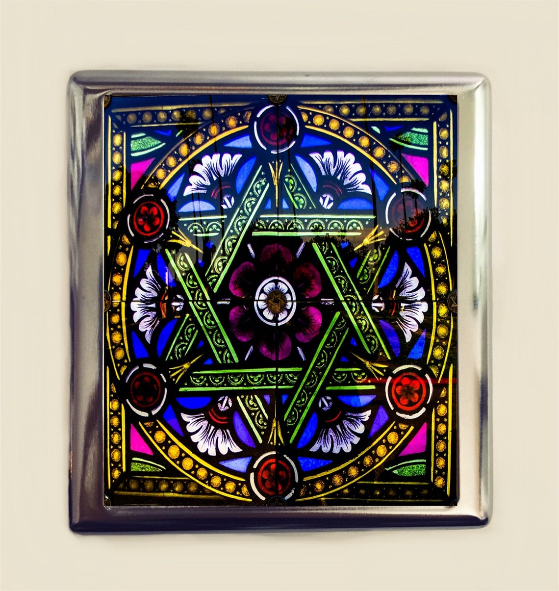 Star of David Cigarette Case Business Card ID Holder Wallet Jewish ...
