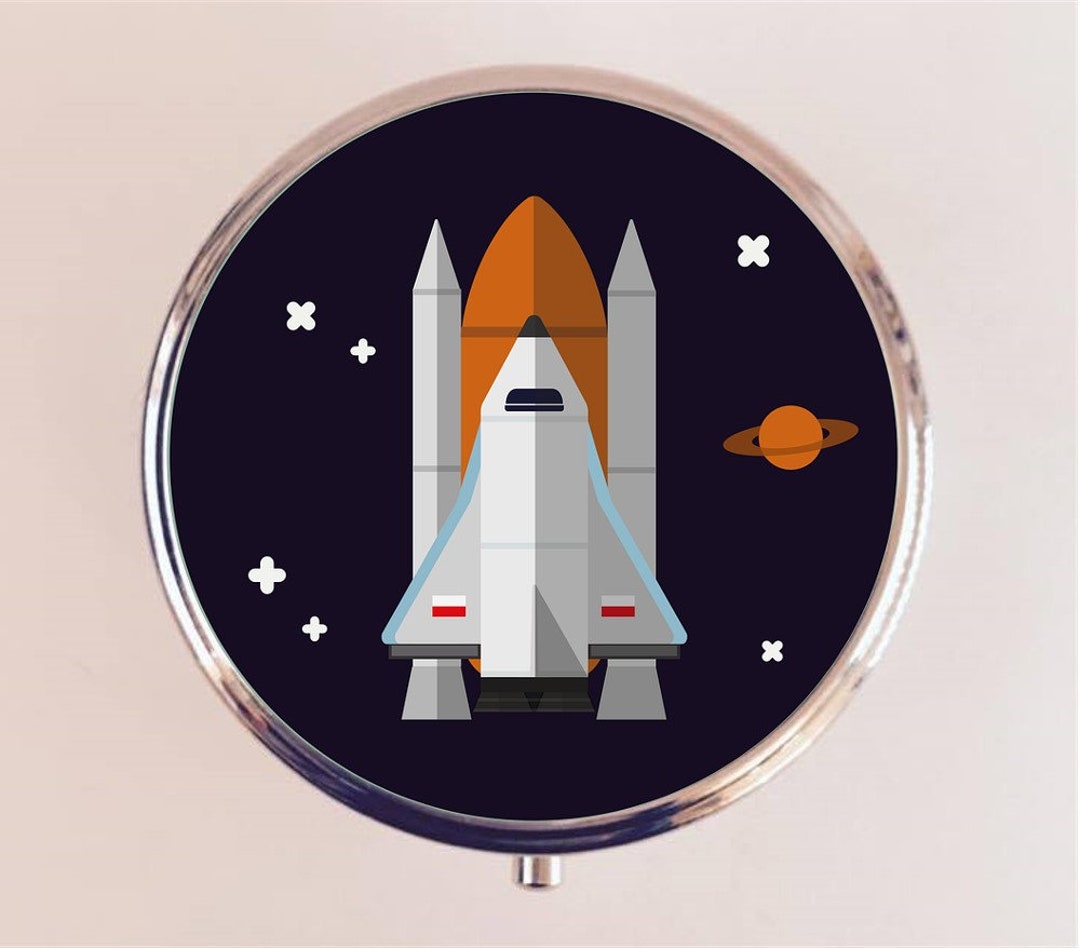 Rocket Pill Box Case Pillbox Holder Trinket Outerspace Space Travel ...