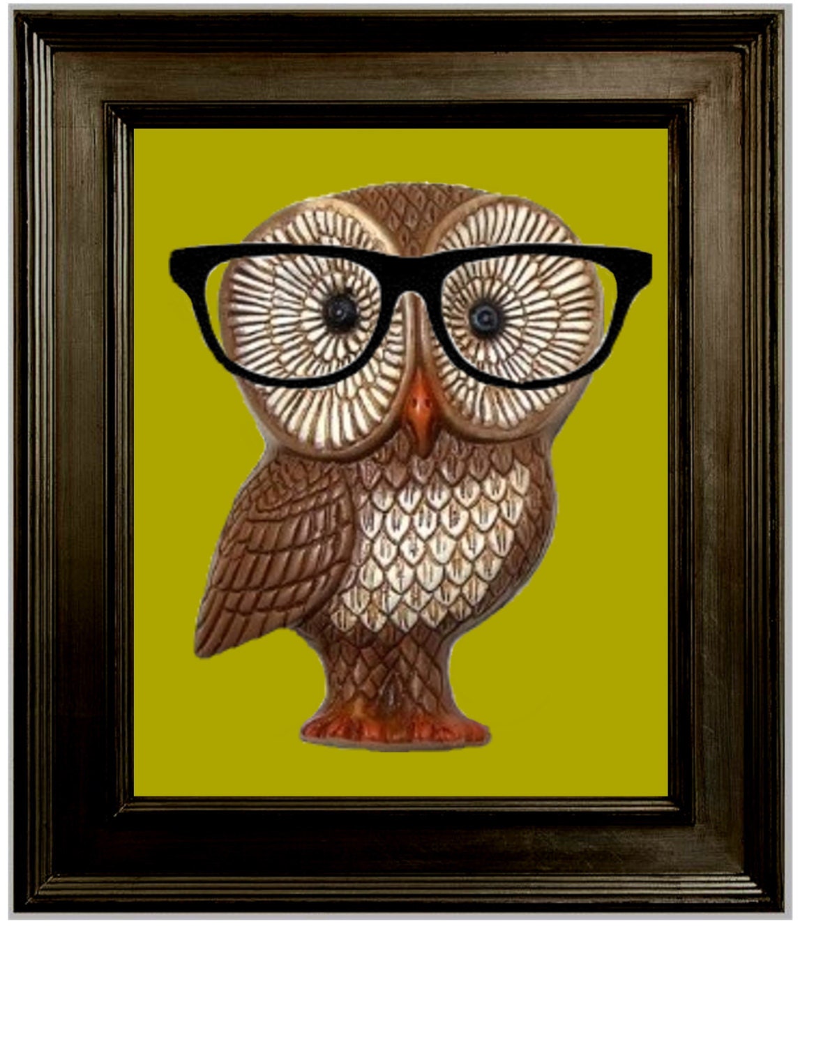 Hipster Owl With Glasses Art Print 8 x 10 Geek Nerd | Etsy