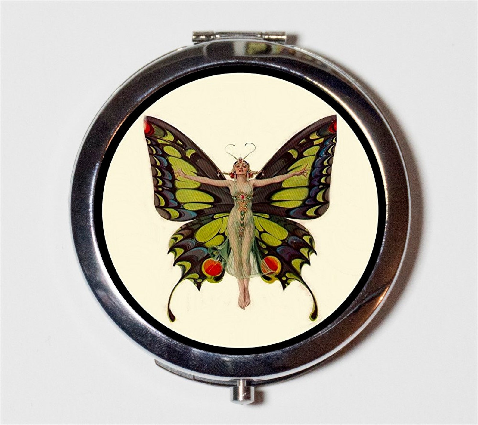 Art Deco Butterfly Compact Mirror Flapper 1920's Jazz - Etsy