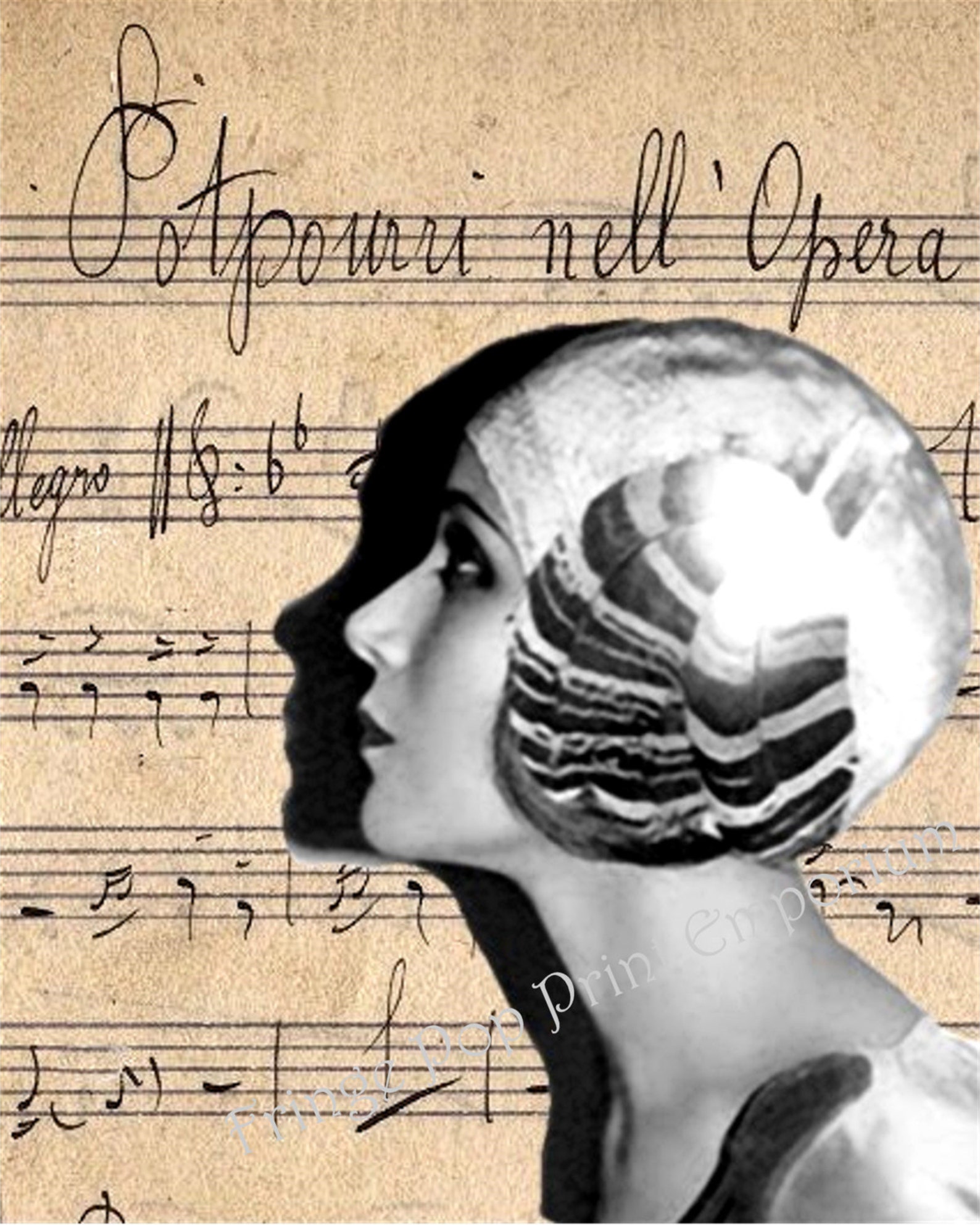 Flapper Music Sheet Art Print 8 X 10 Art Deco Woman's - Etsy