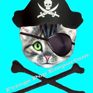 Pirate Kitty Art Print 8 X 10 - Cat Kitsch Kawaii Whimsical - Etsy