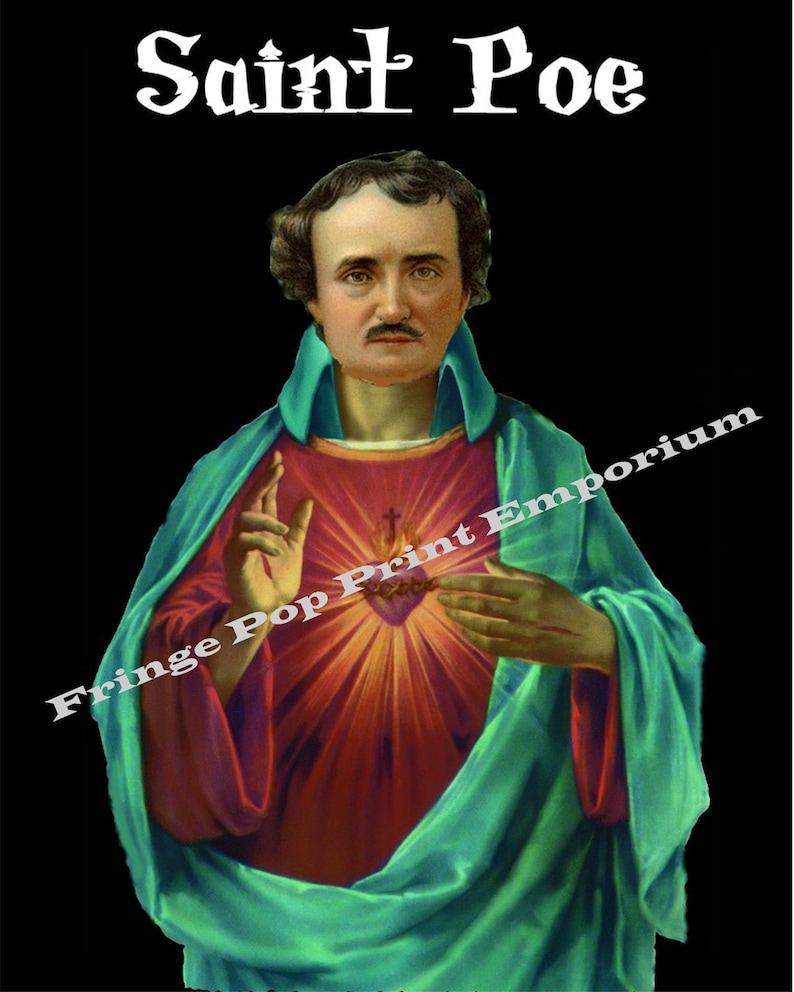 Saint Edgar Allan Poe Goth Art Print 8 X 10 Lowbrow Art | Etsy