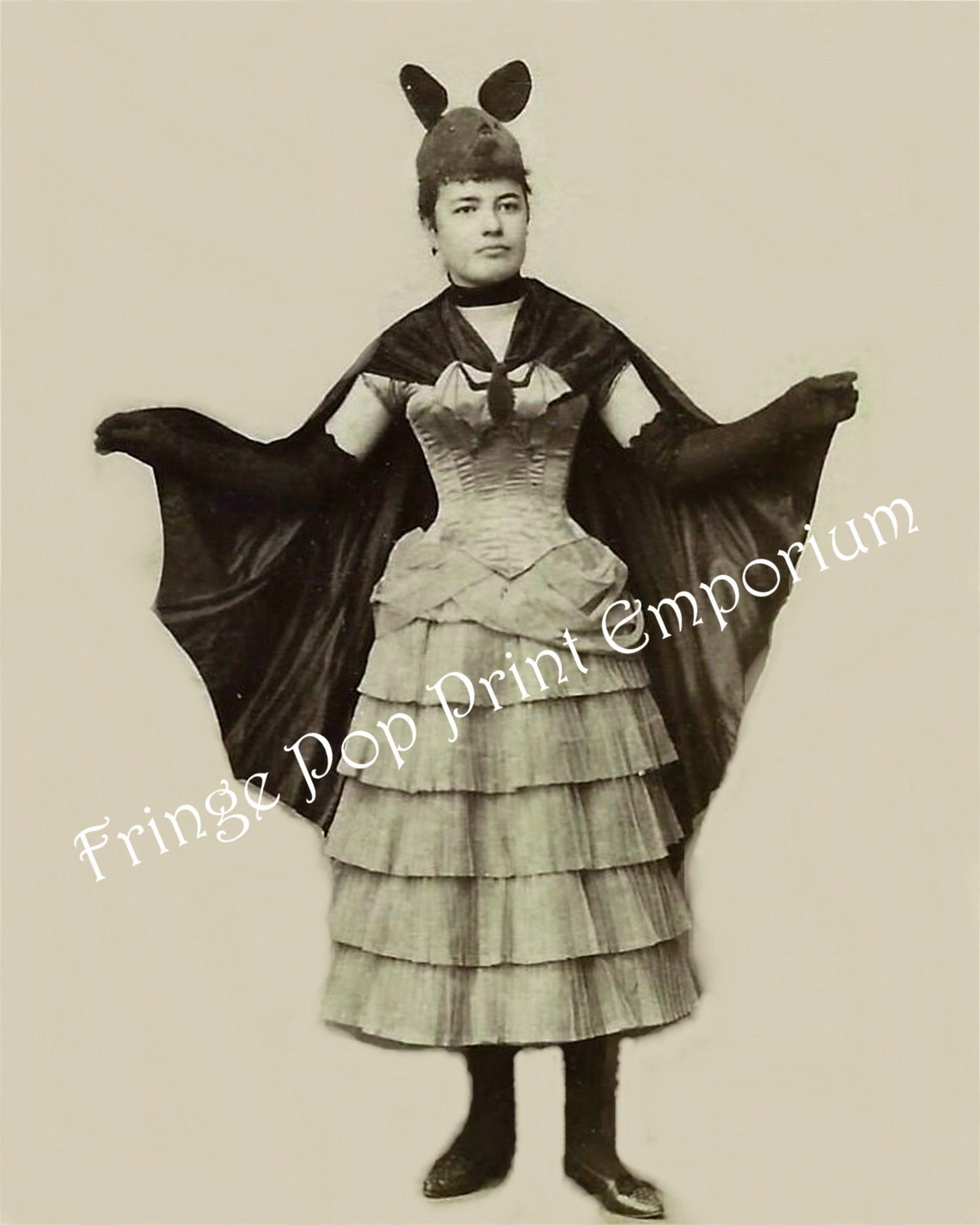 Victorian Halloween Costume Bat Lady Art Print 8 X 10 - Etsy